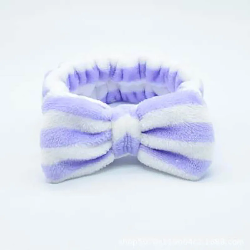 Calymel Women Coral Fleece Bow Hair Band Wash Face Makeup Soft ...