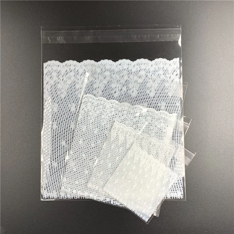 100pcs/lot 4 sizes White Lace Plastic Self Adhesive Cookie Packaging ...