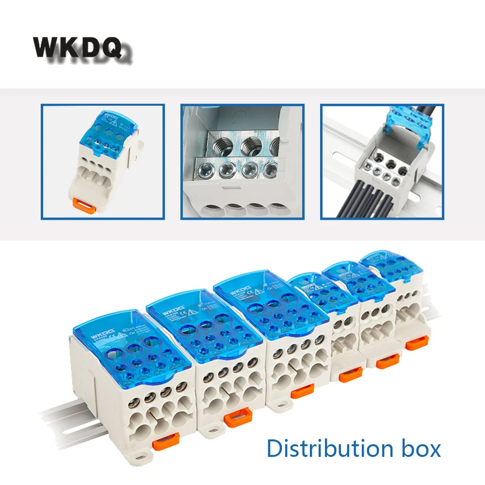 Ukk Series 80a/125a/160a/250a/400a/500a Junction Power Universal Din Rail Wire Connector ...