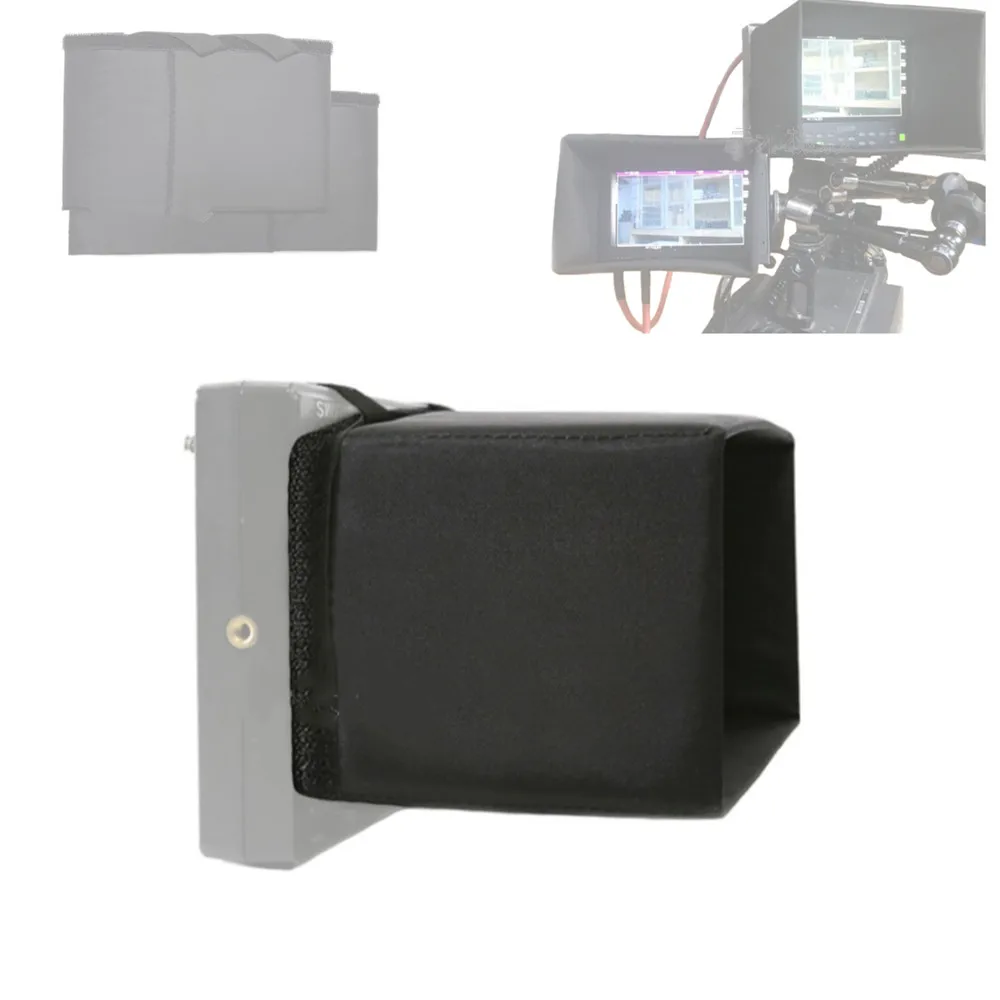 Foldable 5-5.65 / 7 inch Monitor LCD Screen Hood Sun Sunshade for Small ...