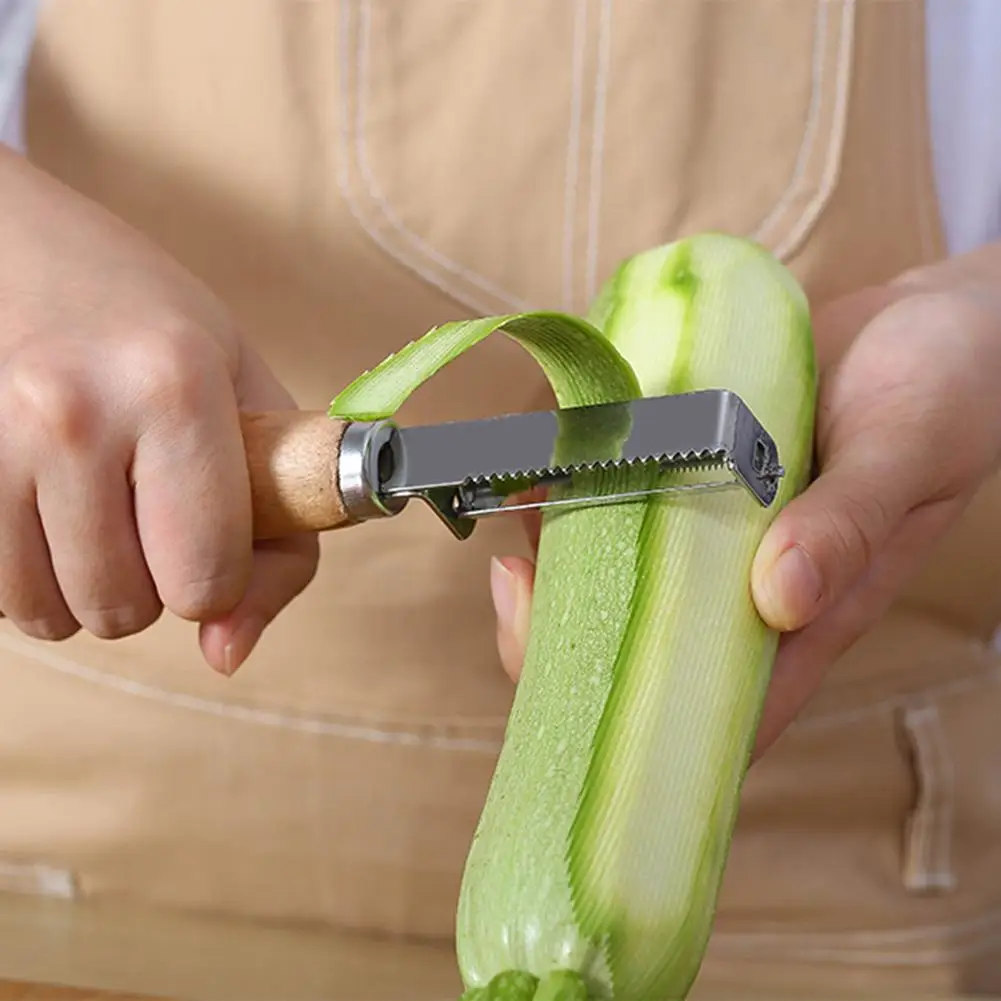 Multifunctional Home Wood Handle Vegetable Fruit Potato Peeler Slicer ...