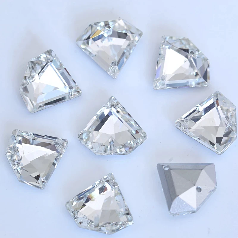 Diamond Shape Glass Crystal Sew On Rhinestones Clear Pointback Sew on ...