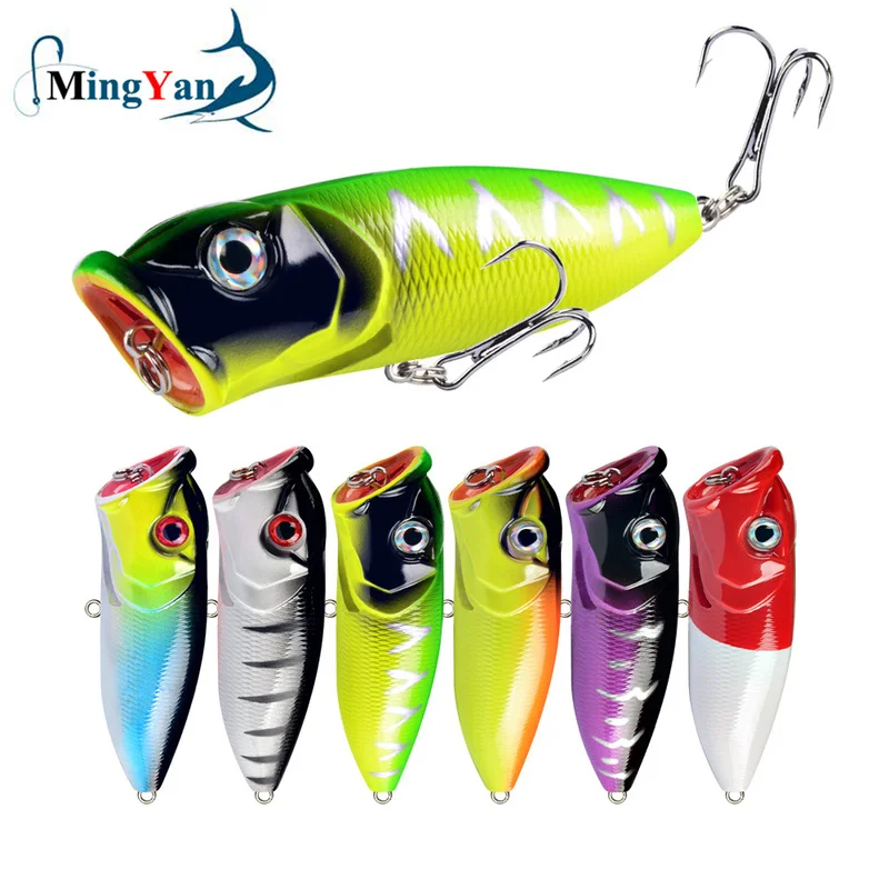 1 pçs quente popper iscas de pesca 6.5cm 12g topwater duro isca ...