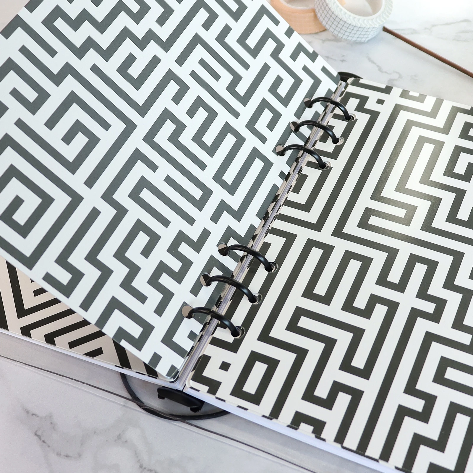 Feuillet mobile,classeur créatif à rayures labyrinthe,Pages d ...