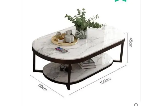 Nordic modern marble TV cabinet coffee table combination simple oval ...
