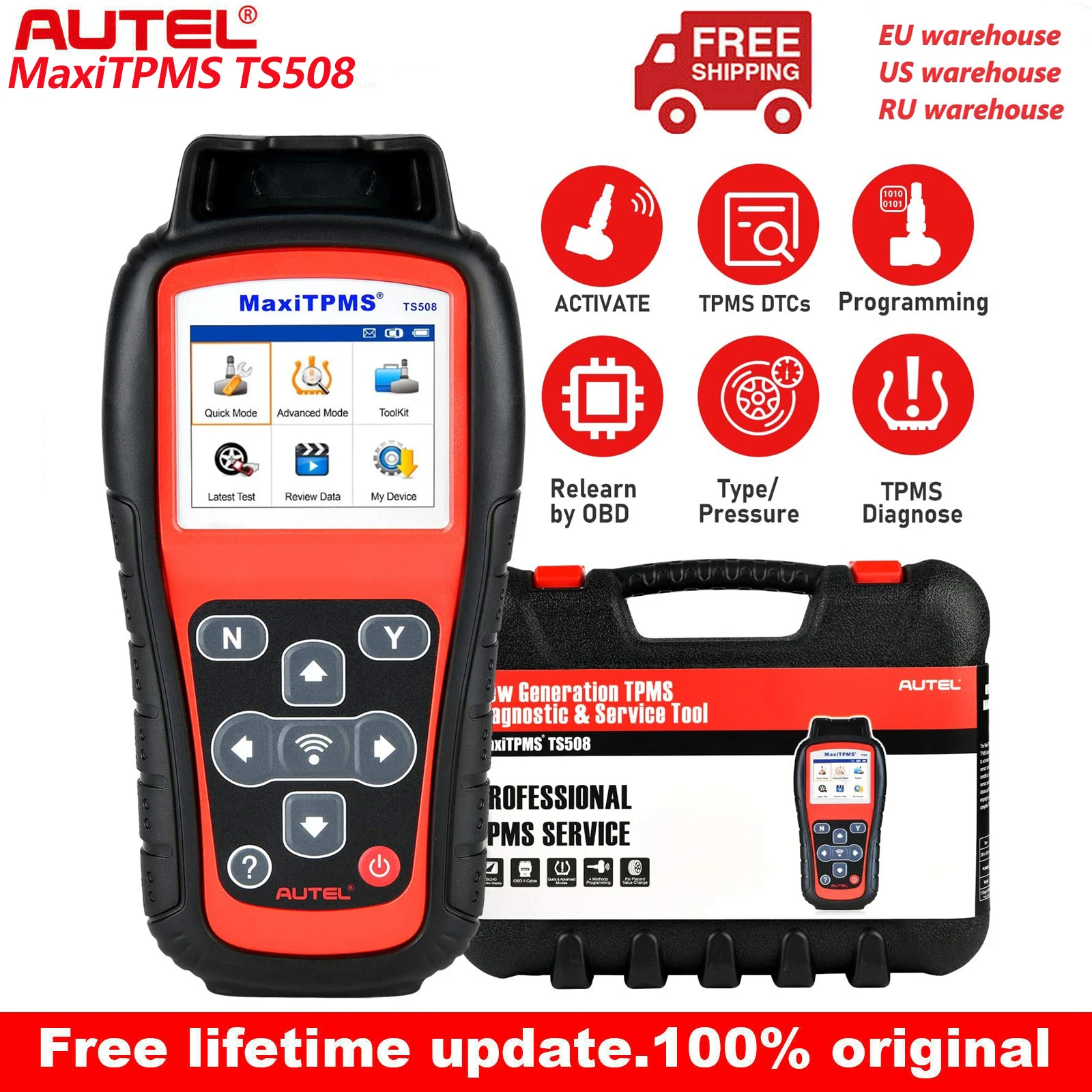 Autel Outil de programmation et de service de diagnostic TPMS, MaxiTPMS TS508WF TS508, outils de ...
