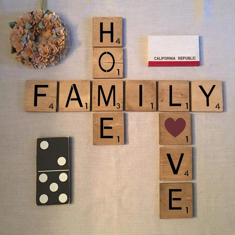 26PCS Undefined Scrabble Letters wall decor Reusable Tile Stencil ...