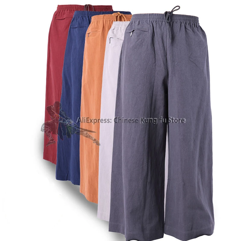 Thick-Cotton-Buddhist-Shaolin-Monk-Kung-fu-Pants-Wing-Chun-Qigong-Tai ...
