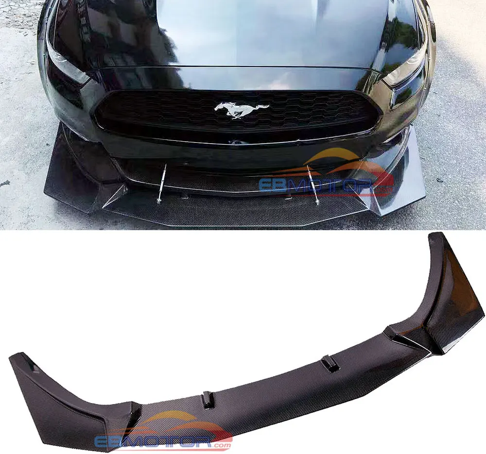 Real carbon fiber auto front lip spoiler car bodykti front bumper for ...