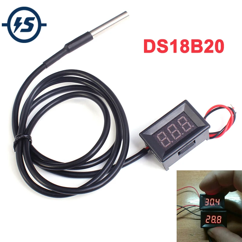 Medidor Sensor de temperatura impermeável Digital, Display LED, IC ...