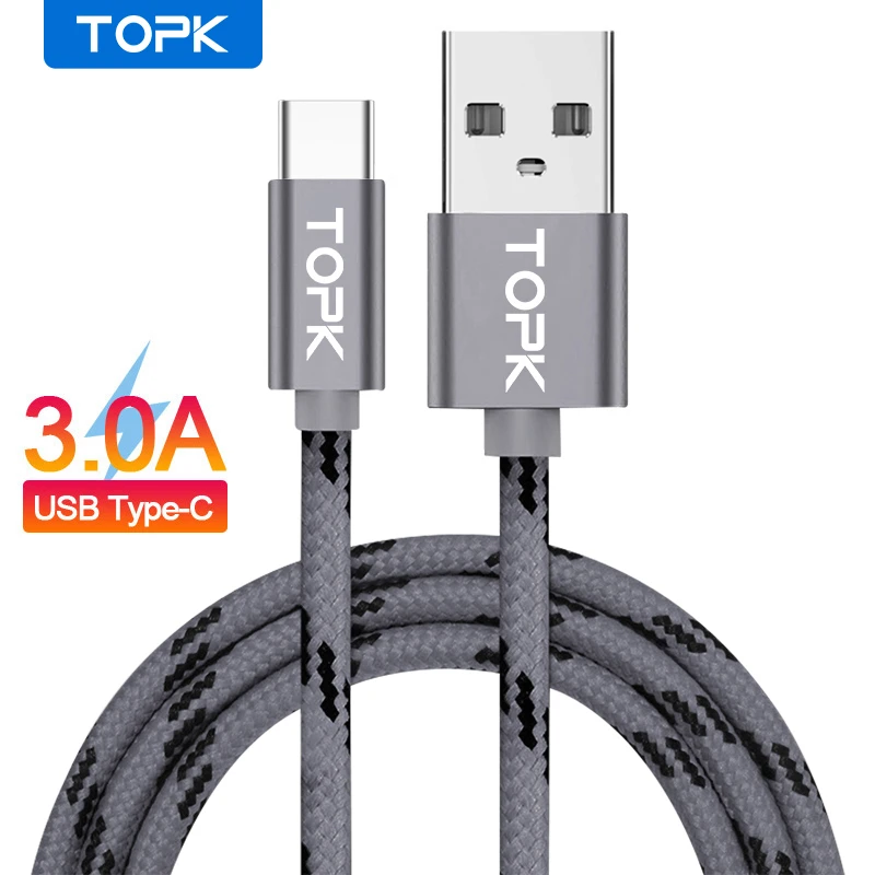 Topk An09 Usb Type C Cable For Xiaomi Redmi Note 7 Mi 9 Fast Charging ...