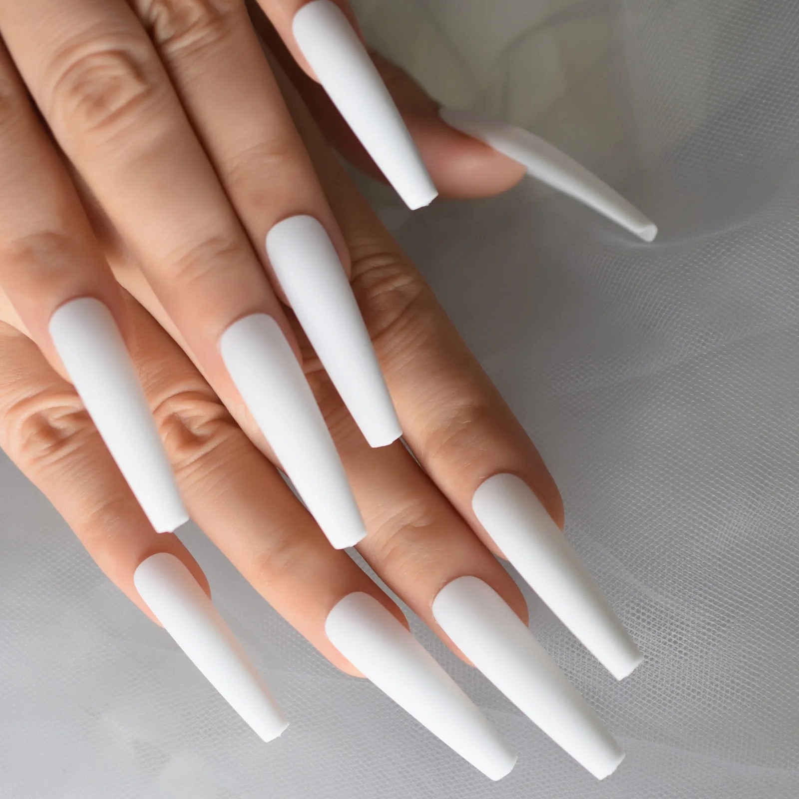 Plain White Acrylic Nails
