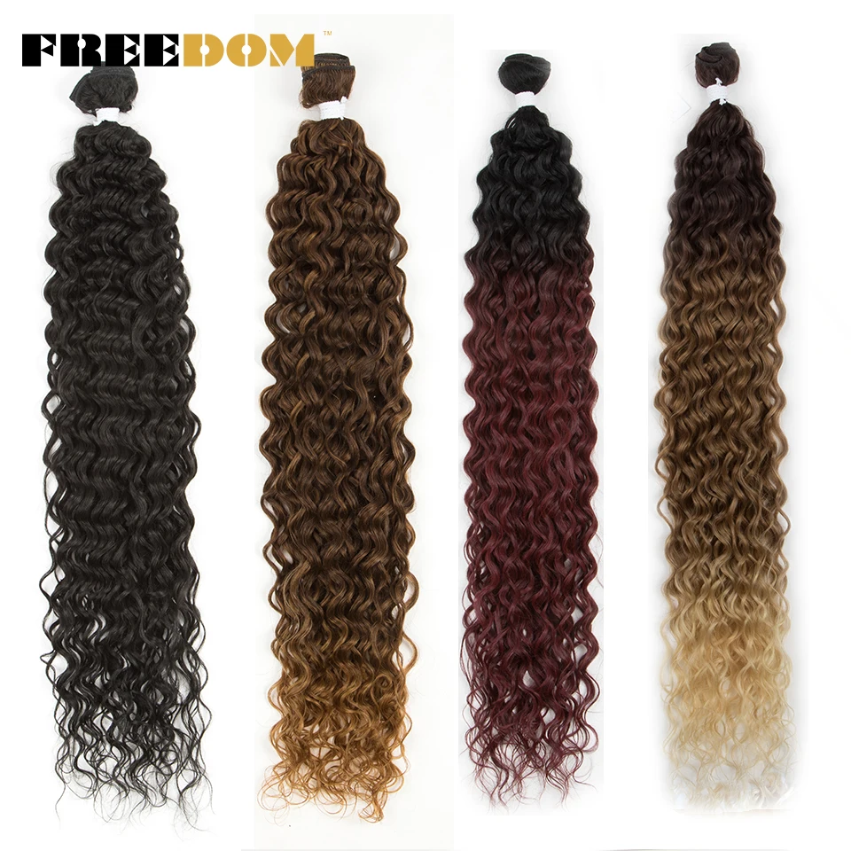 FREEDOM-Synthetic-Hair-Extensions-Curly-Wavy-Hair-Bundles-Ombre-Blonde ...