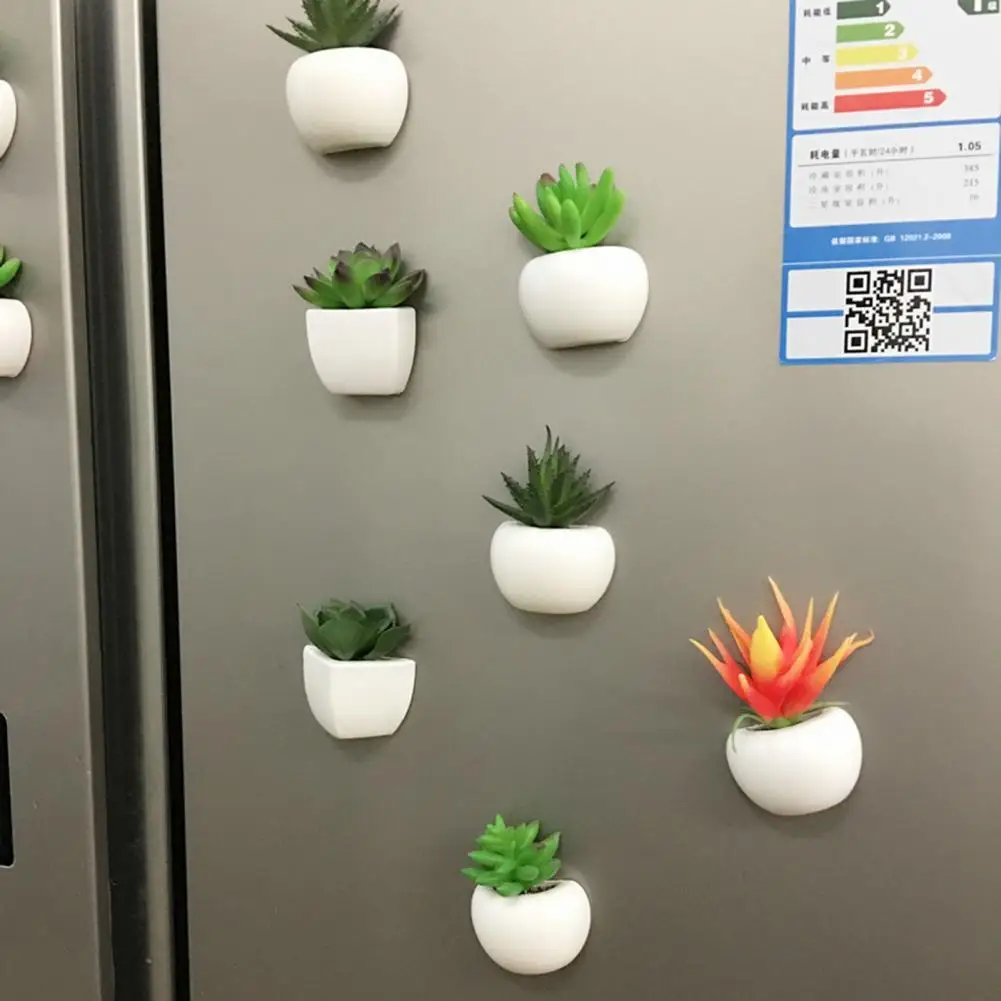 Artificial Green Magnets PotSucculent Plants Refrigerator Magnets ...
