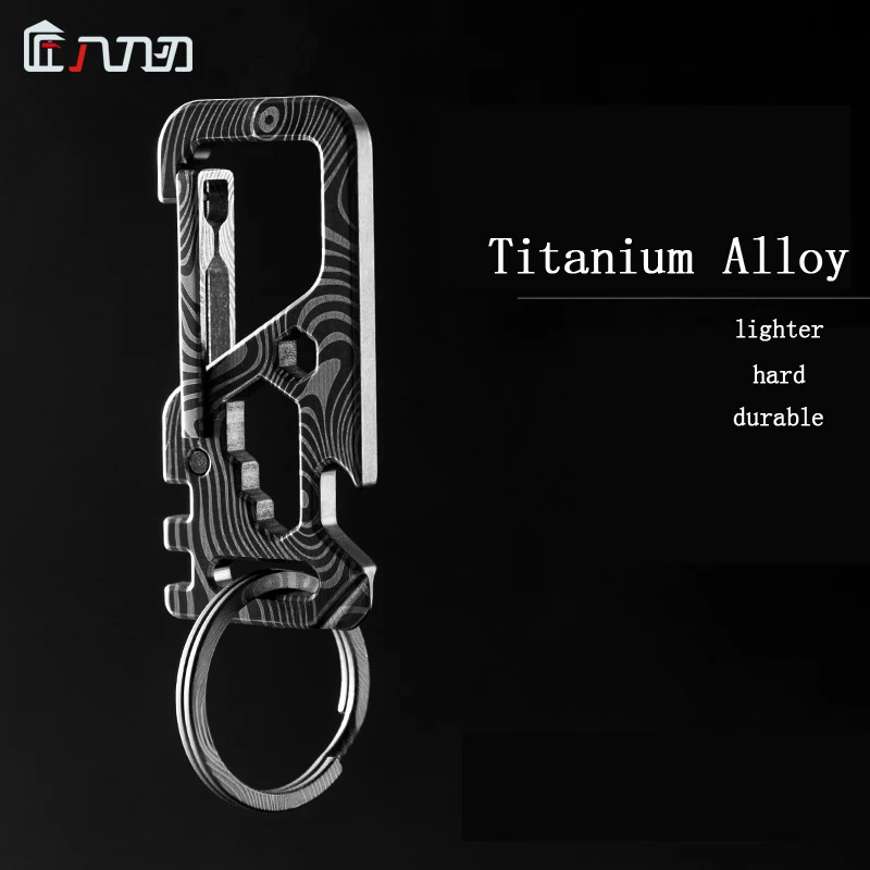 All Titanium EDC Keychain Set Carabiner Quick Release Multi Function ...