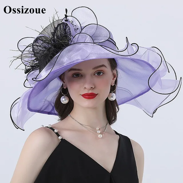 Sage Green Wedding Bridal Sun Hat Flower Bride Hats Foldable Eaves ...