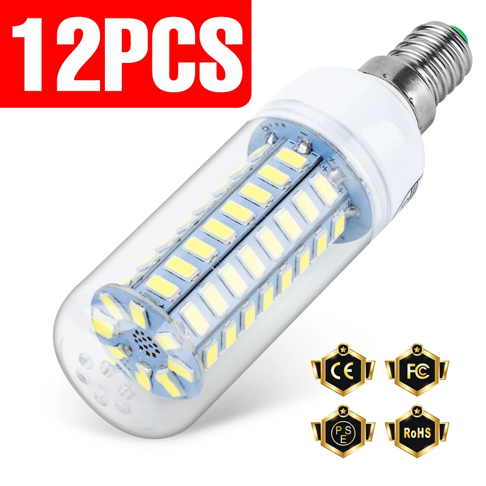 12pcs E27 Led Bulbs 220v E14 Corn Light Bulb Gu10 Led Lamp 5730smd 3w 5w 7w 9w 12w 15w Bombillas ...