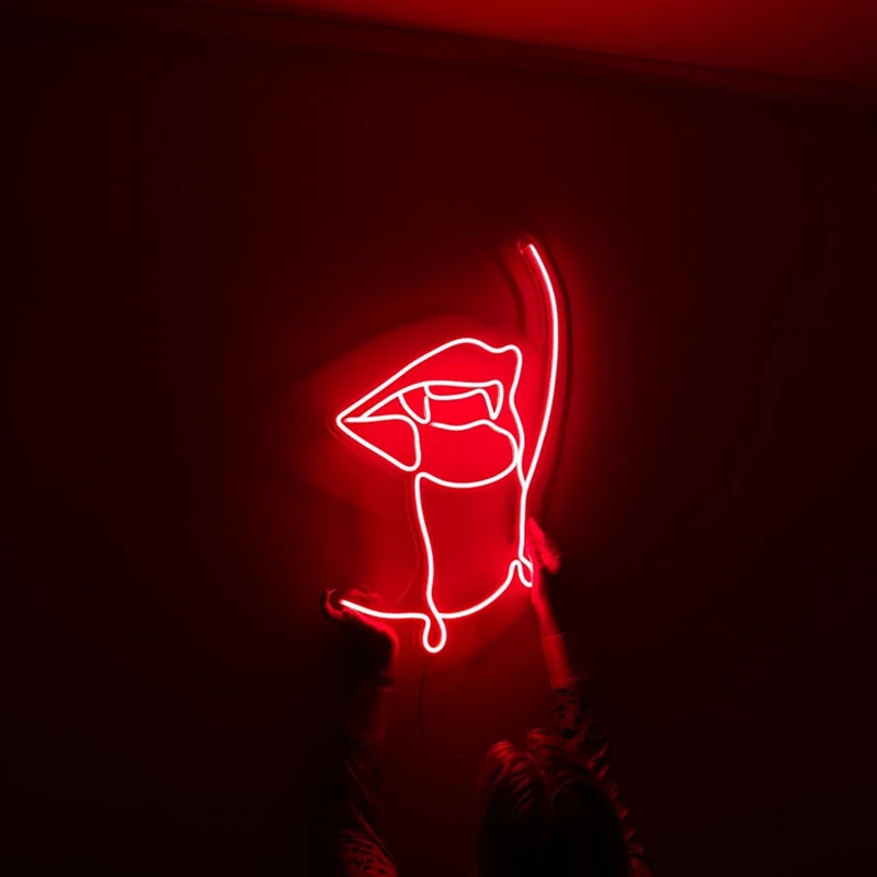 Bloody Vampire Neon Sign Home Decor Halloween Neon Sign Wall Decor Sign ...