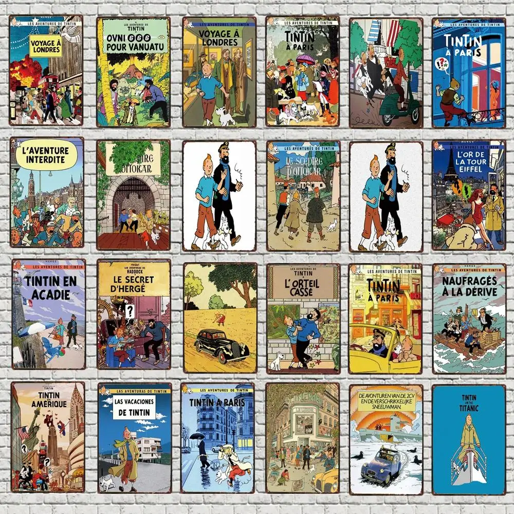 Cartoon Metal Sign Iron Painting Wall Plaque Vintage Pub Kids Room Home ...