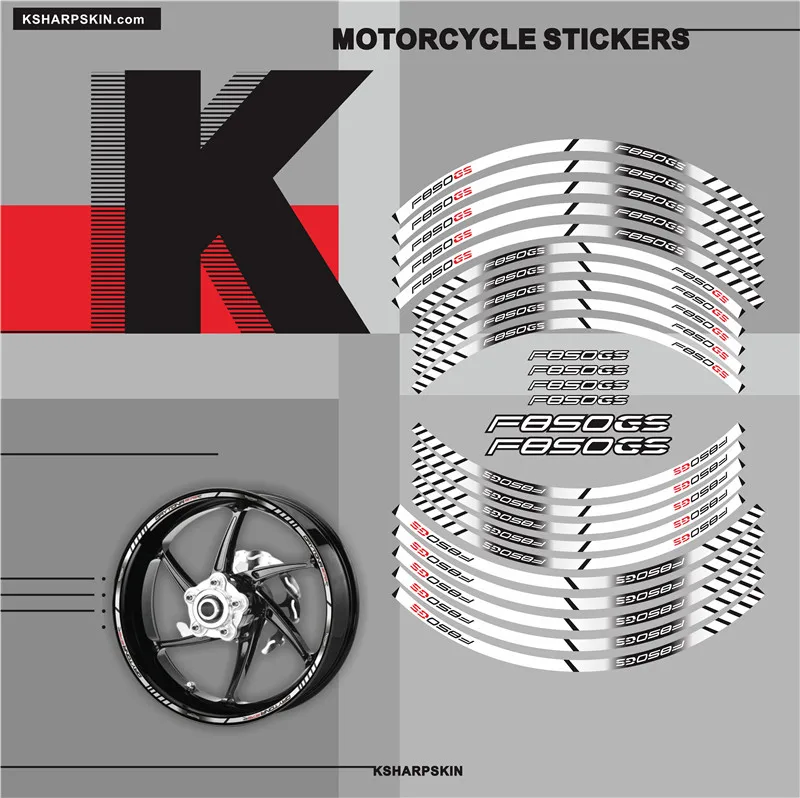 Motorcycle inner wheel Stickers rim reflective decoration decals For ...