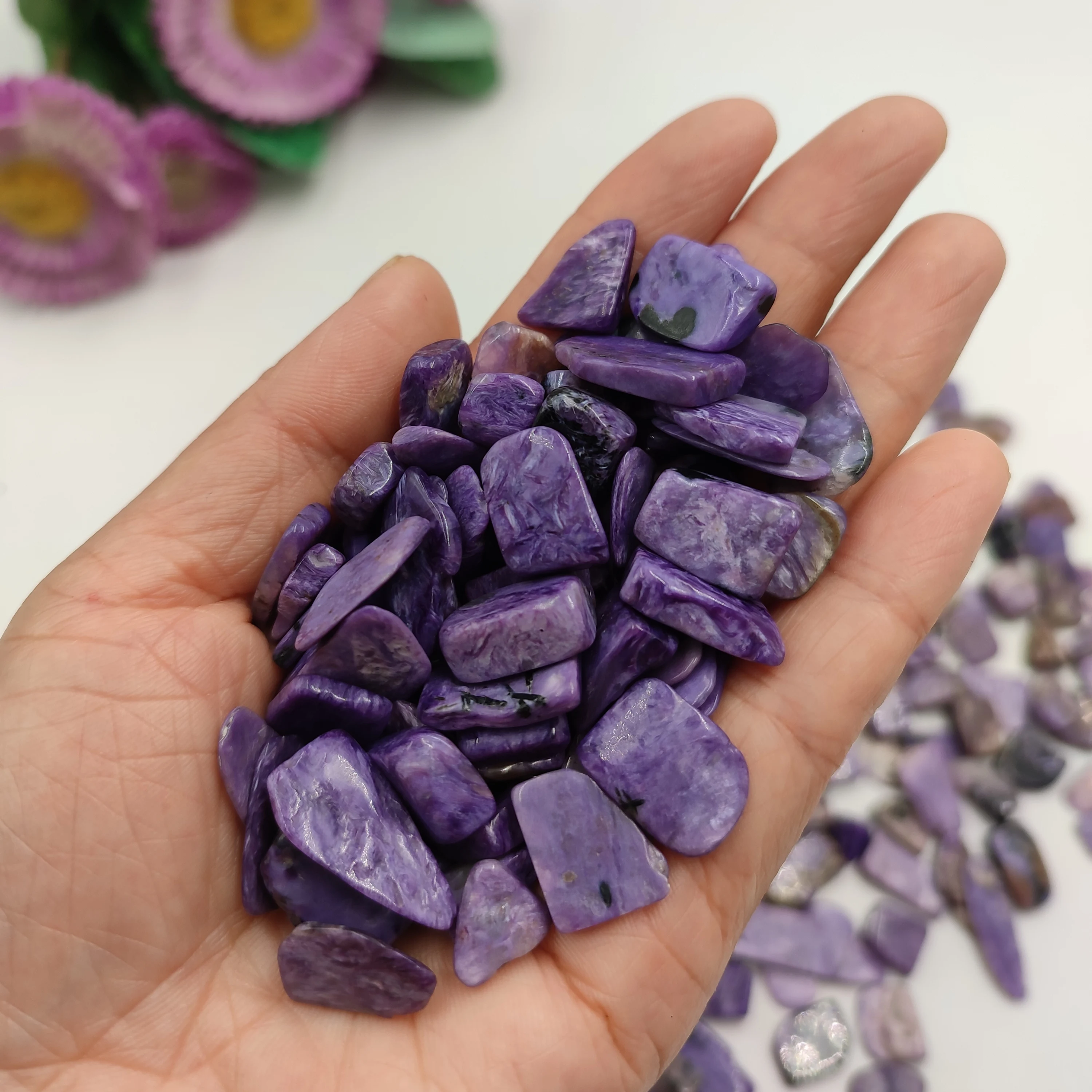 100g Pack Natural Charoite Chip Crystals Gravel Quartz Natural Stone ...