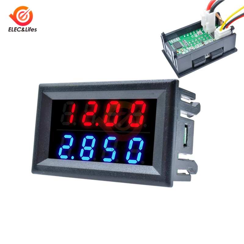 Mini Digital Dc Voltmeter Ammeter Detector Adjustable Dc 200v 100v 10a ...