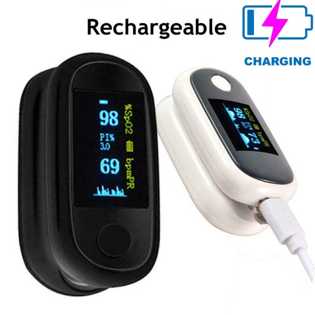 Fingertip Oxímetro De Pulso Usb Carregamento Digital Display Led Dedo ...