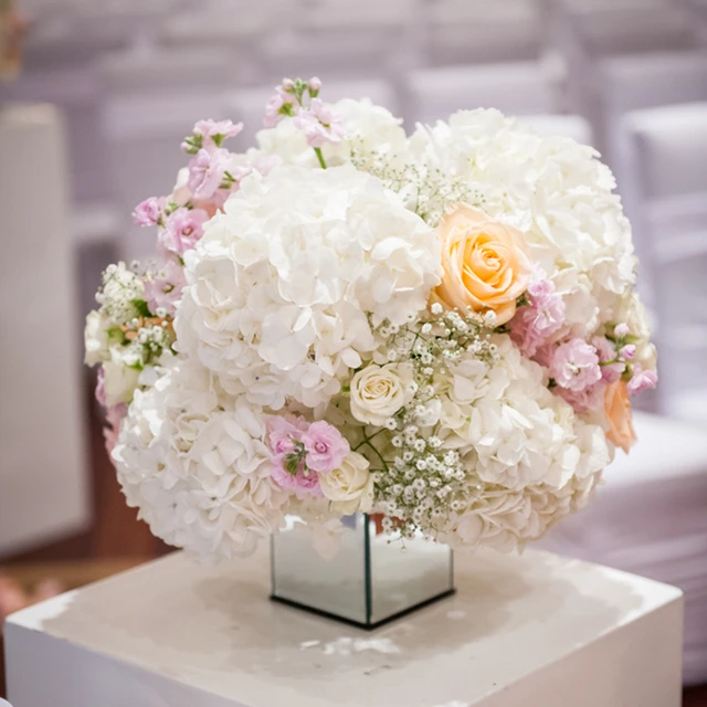 Pink Hydrangea Centerpieces