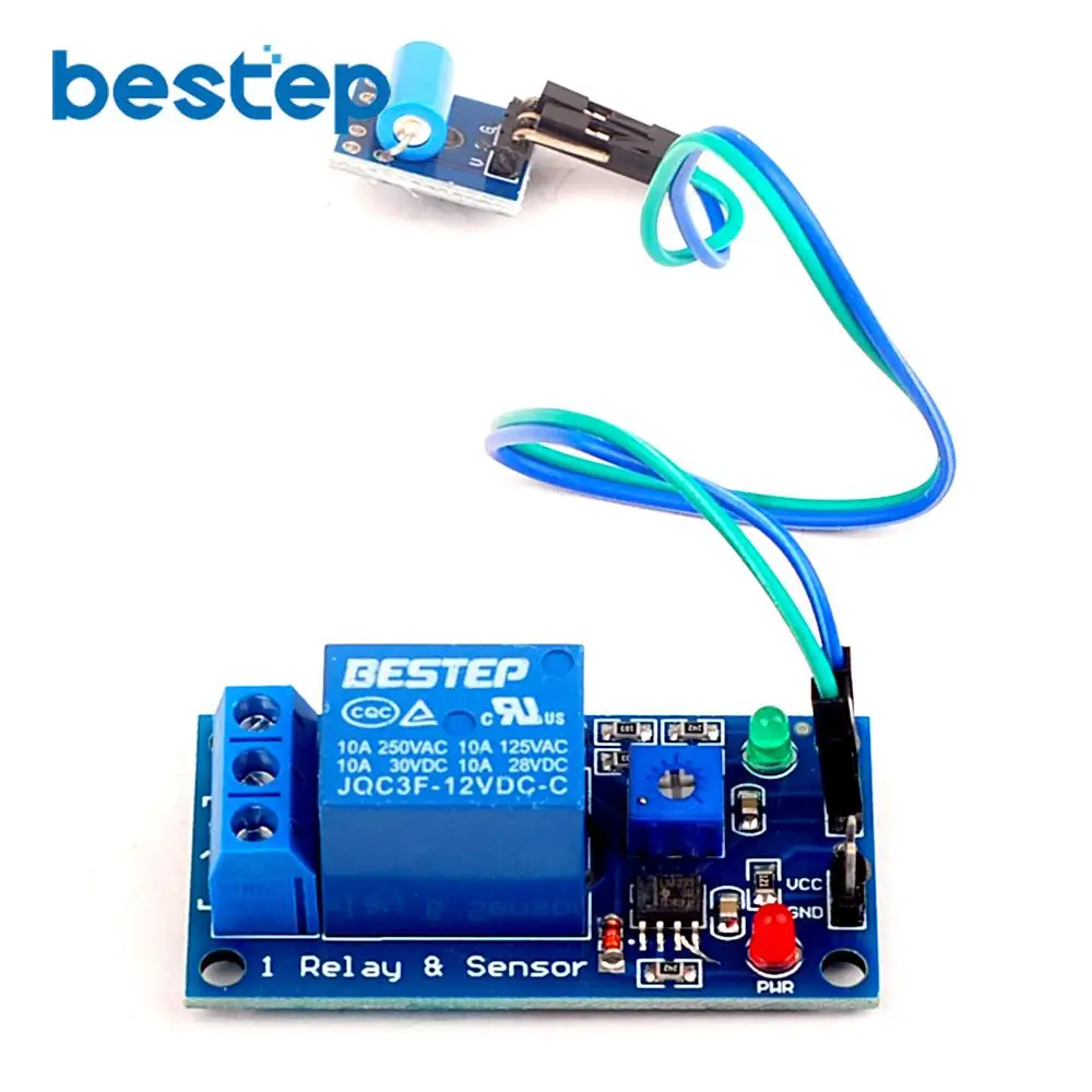 5V-12V-Normally-Closed-Vibration-Sensor-Module-Plus-Relay-Module-2-in-1 ...
