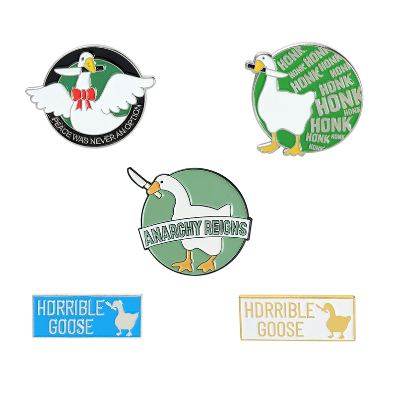 Broche de cisne blanco con lazo, pin de letra de ganso personalizado ...