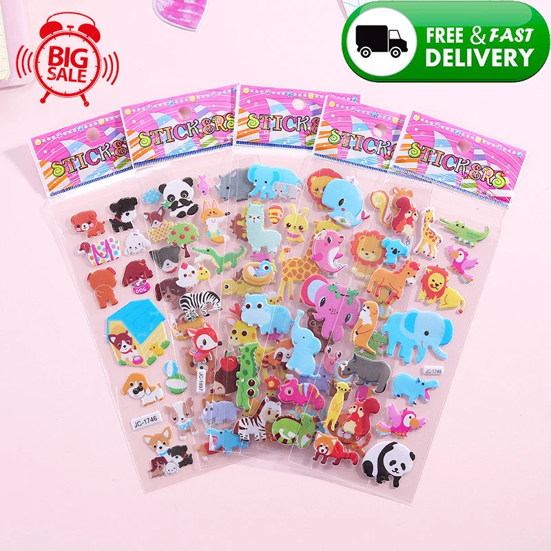 3D Stickers for Kids Toddlers 20/8 Different Sheets 3D Puffy Bulk ...