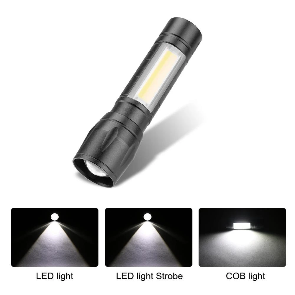 Mini Handheld Flashlight Water Resistant Usb Tiny Cob Flash Light For ...