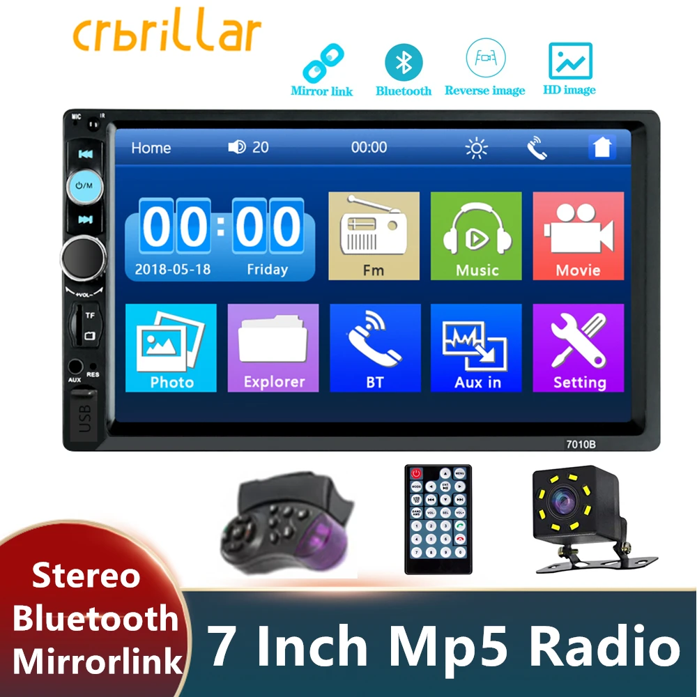 7010b 7 Inch Mp5 Car Stereo Radio Bluetooth Usb Fm 2 Din Auto ...
