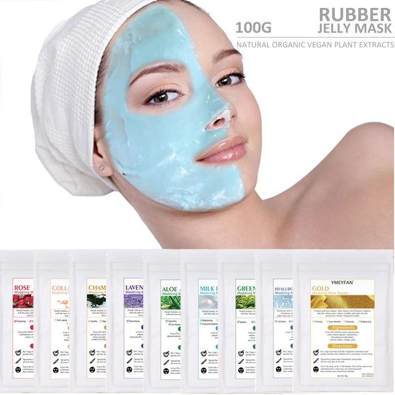 100G Rubber Jelly Mask Powder Hyaluronic Acid Collagen Rose ...