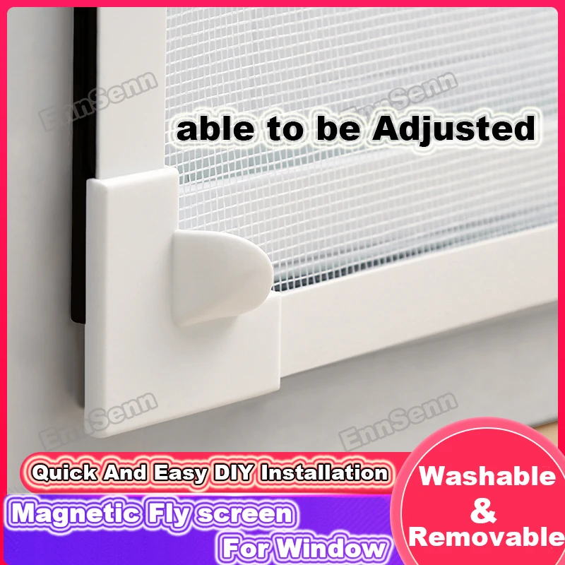 Adjustable Magnetic Window Screen For Window, Anti Mosquito Net Mesh ...