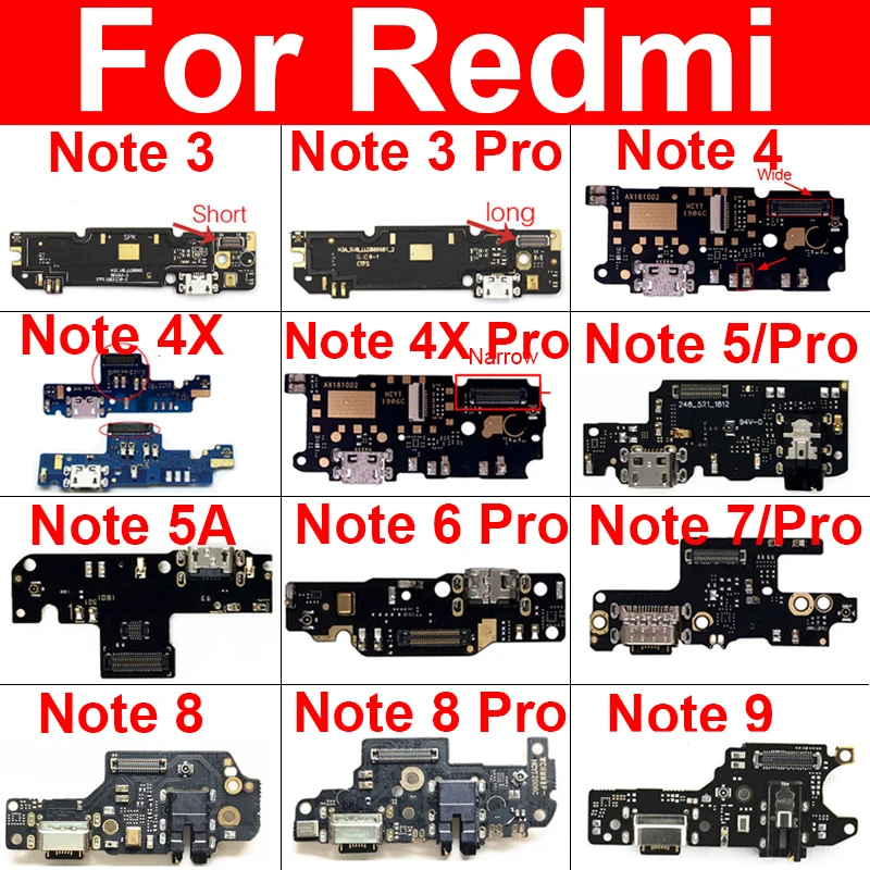 Usb Charging Jack Port Board For Xiaomi Redmi Note 3 3Pro 4 Pro 4X 5 5A ...
