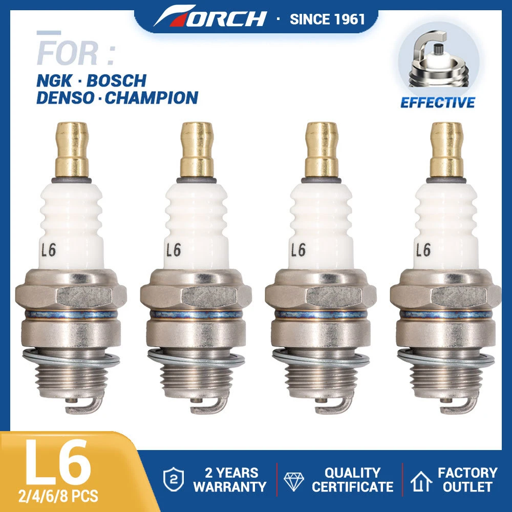 L6 Spark Plugs for Candle BM6A L7T BPMR7A RCJ6Y RCJ7Y WSR5F Trimmer Blower Chainsaw STIHL TS400 ...