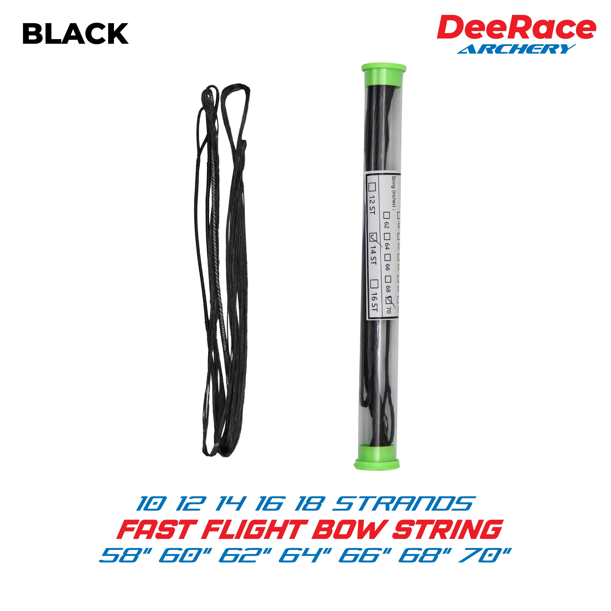 10 12 14 16 Strands Black Fast Flight Bow String Bcy Material For ...