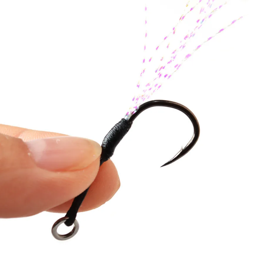 Toma 6pcs/lot 12# 14# High Carbon Steel Fishing Hooks Assist Barbed ...