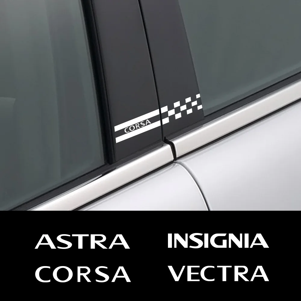 2PCS Car Window B Pillars Stickers For Opel OPC Astra J H G K Insignia ...