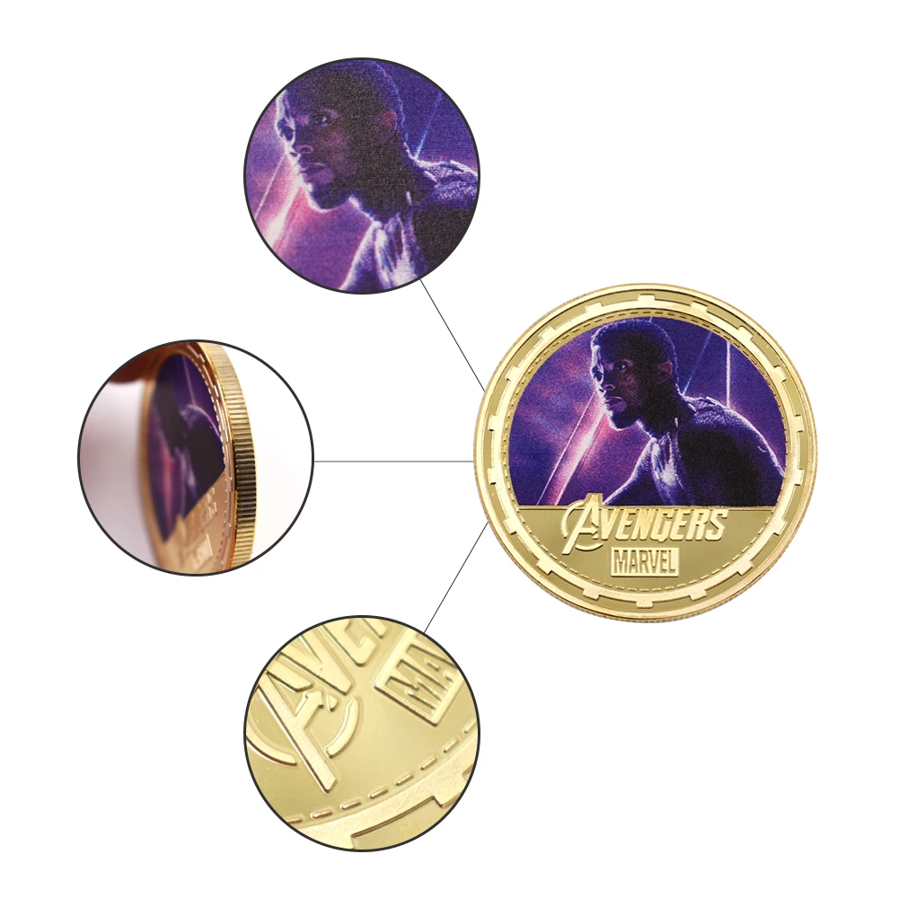 New Year Gifts Coins Collectibles 24K Gold Plated Coin Avengers Super ...