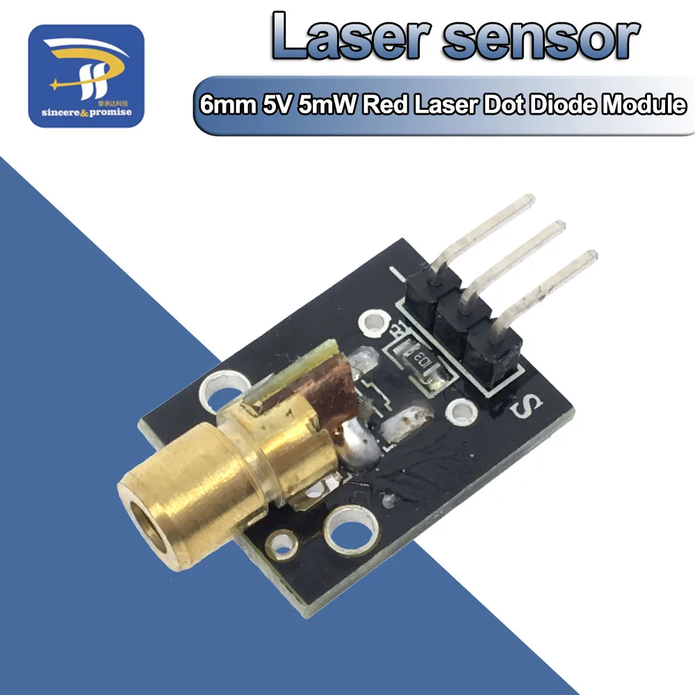 KY 008 650nm Laser Sensor Module 3Pin 6mm 5V 5mW Red Laser Dot Diode ...