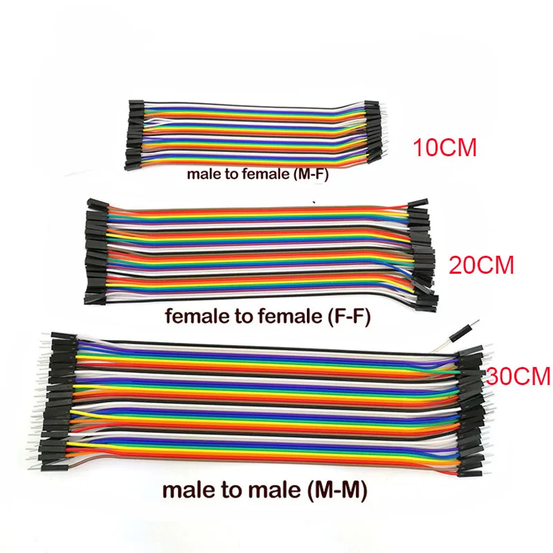 10cm 20cm 30cm 남성 남성 여성 40pin 점퍼 와이어 연결 라인 Breadboard 점퍼 케이블 Arduino