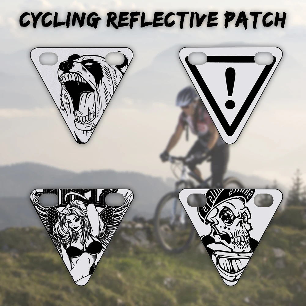 Bike Reflective Sign Cycling Triangle Tiny Plate Reflector MTB Bicycle ...