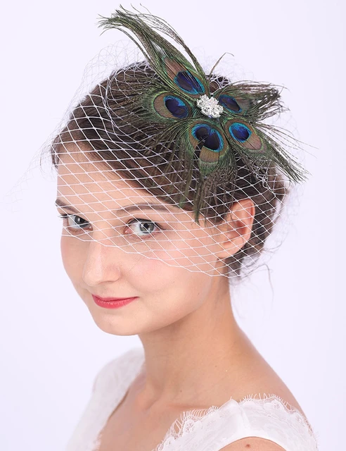 Black Birdcage Veil With Feathers