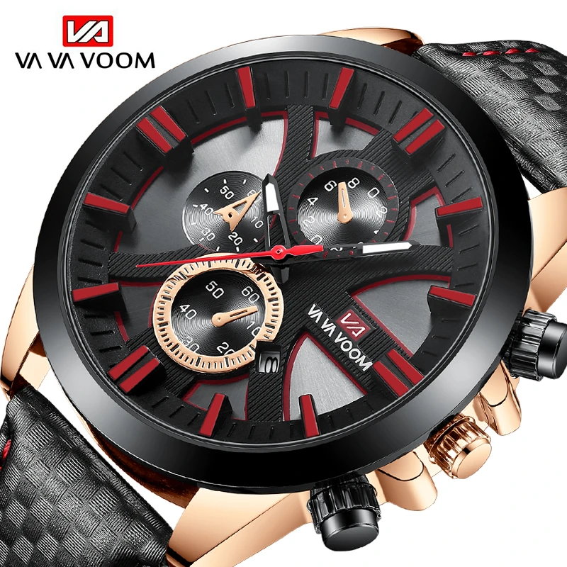 VA VA VOOM Mens Quartz Watches Business Wristwatch Waterproof Fashion ...
