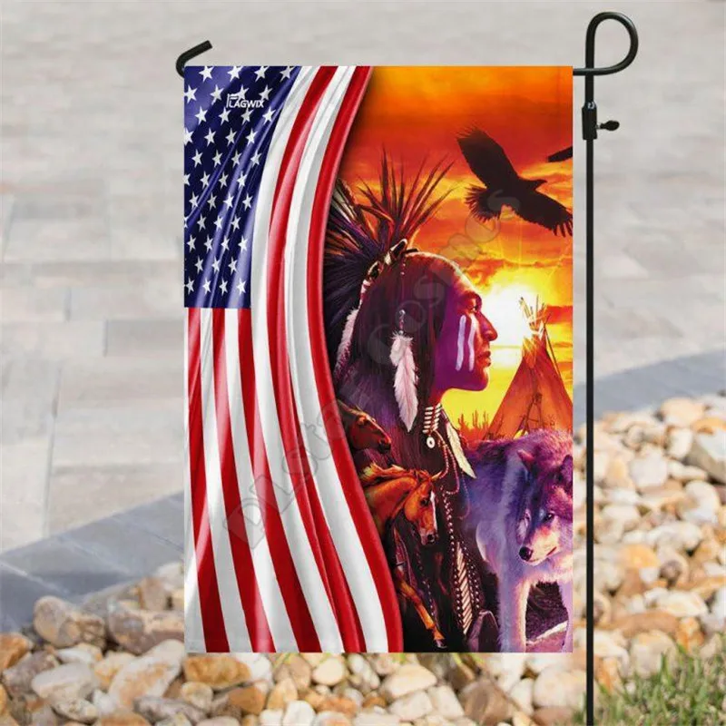 Native Flag 3D Full Printing Garden Flags Hanging House Flag Garden Fl ...
