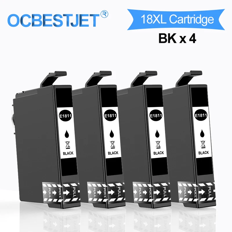 Black 18XL T1811 Compatible Ink Cartridges For EPSON XP 205 XP 215 XP ...