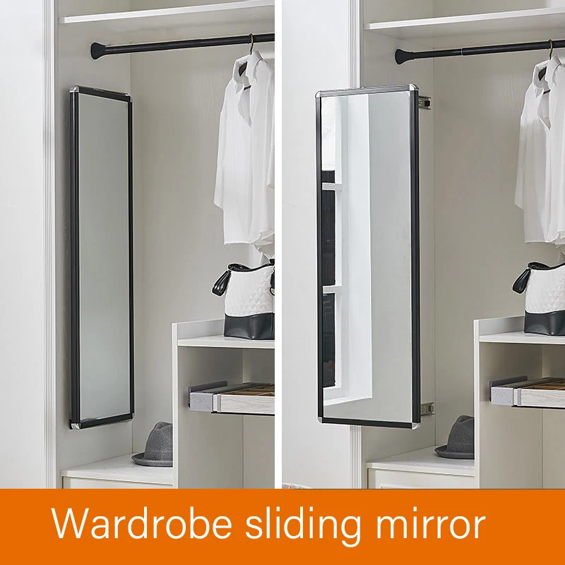 Wardrobe Mirror Sliding Mirror Rotating Full-length Mirror Hidden ...