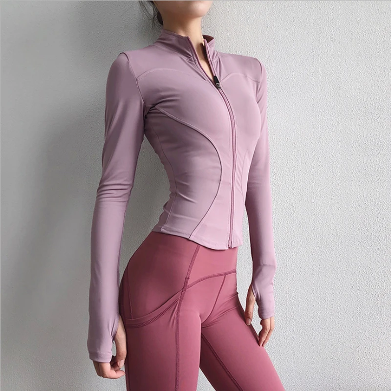 2024-Long-Sleeve-Sports-Jacket-Women-Zip-Fitness-Yoga-Shirt-Winter-Warm-Gym-Top-Activewear ...